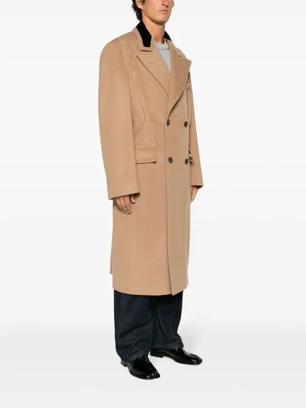 MAISON MARGIELA Four-stitch Double-breasted Coat - Brown