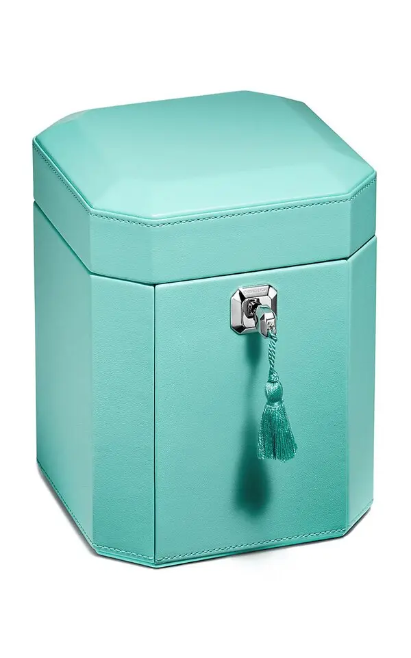 Tiffany & Co. Tall Facets Leather Jewelry Box - Blue