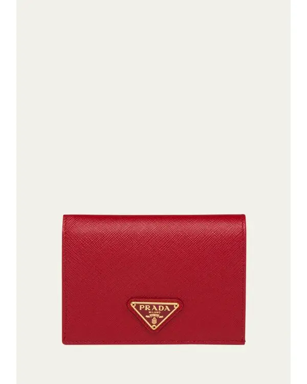 Prada Small Saffiano Leather Wallet - Fuoco