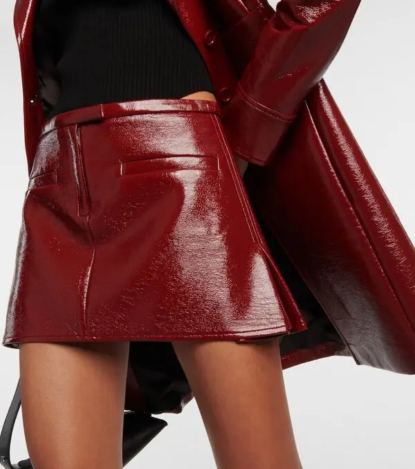 COURREGES Courrèges Vinyl Mini Skirt - Red