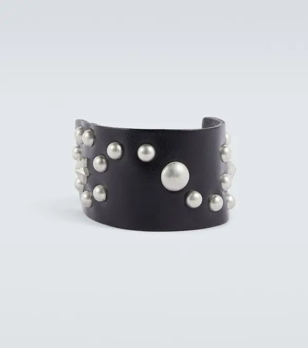 Our Legacy Star Fall Leather Bracelet In Black - 31% Off
