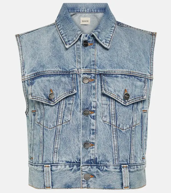 Khaite Lizzo Cropped Denim Vest
