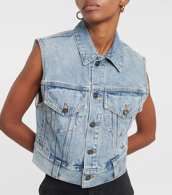 Khaite Lizzo Cropped Denim Vest