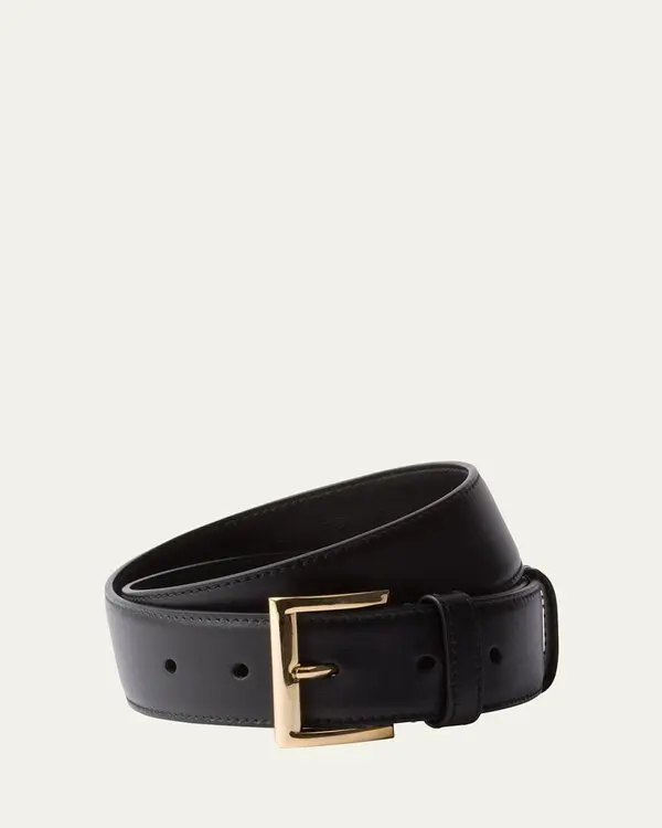 Prada City Calf Leather Belt - Nero