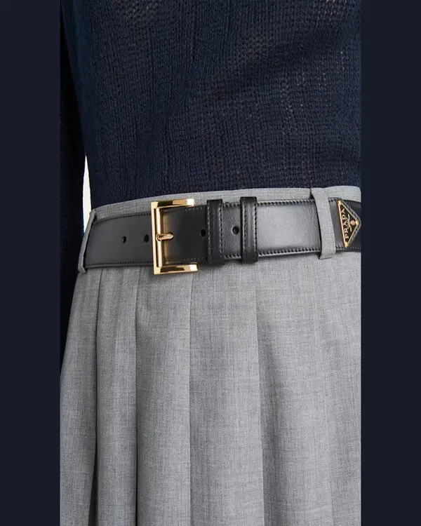 Prada City Calf Leather Belt - Nero