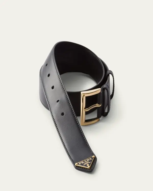 Prada City Calf Leather Belt - Nero