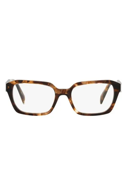 Prada 52mm Square Frame Optical Glasses - Havana