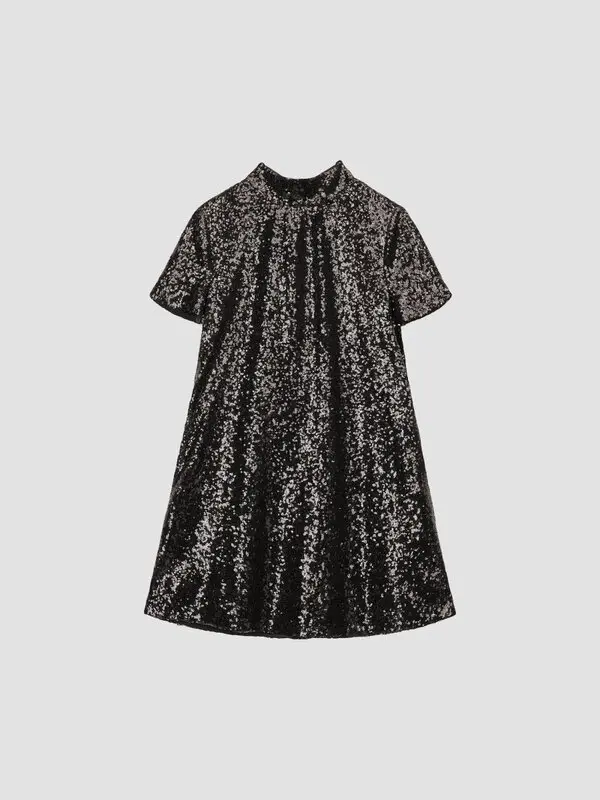 Staud Ilana Sequined Bow-back Minidress - Black