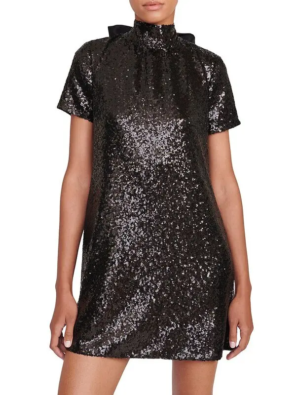Staud Ilana Sequined Bow-back Minidress