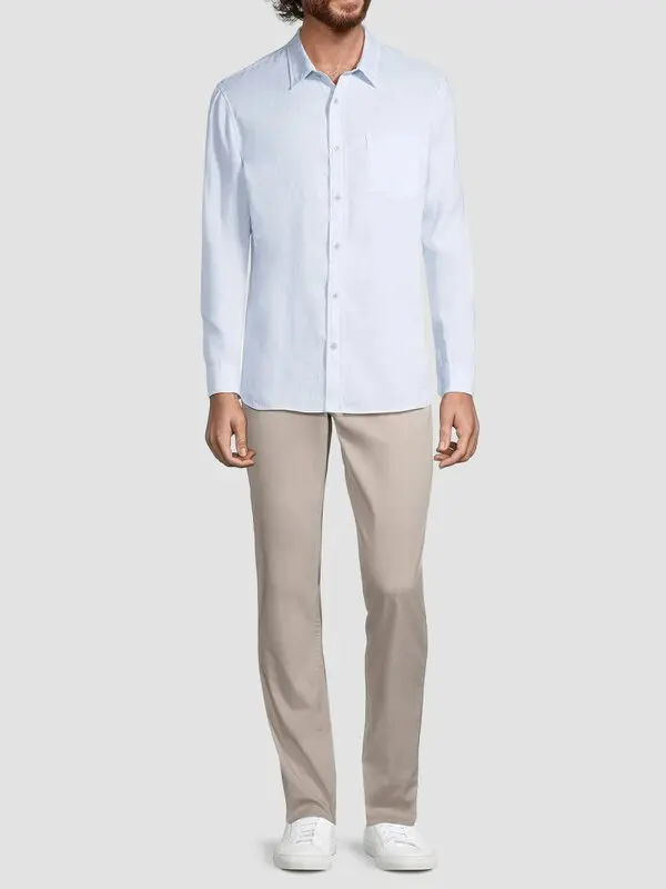 Vince Linen Button-front Shirt - Glacier