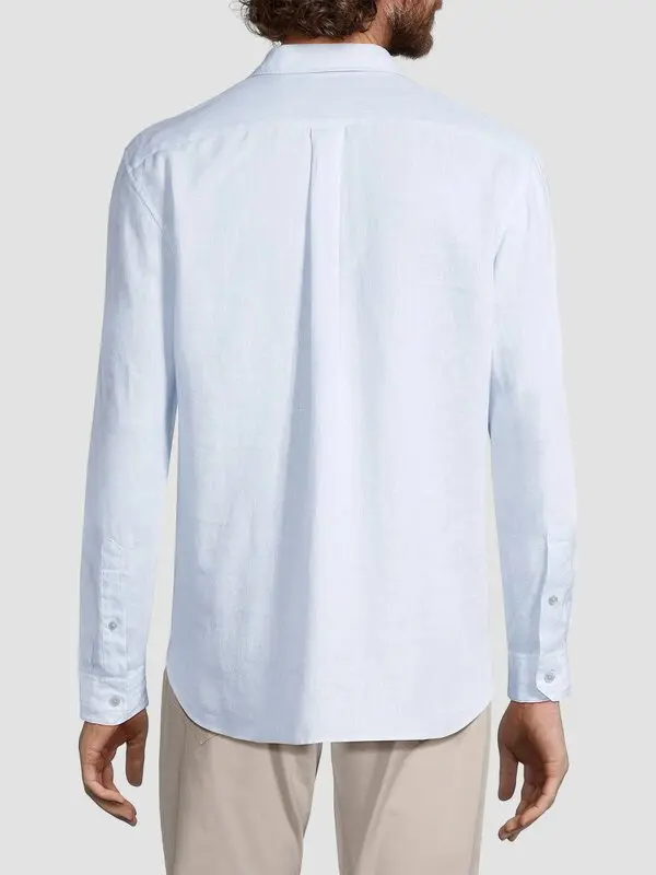Vince Linen Button-front Shirt - Glacier