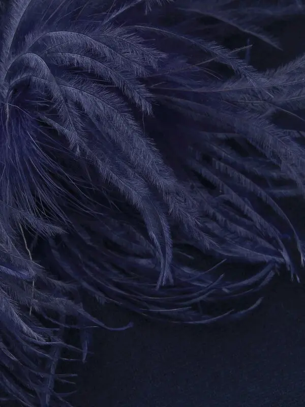 MILLY V-neck Feather-cuff Sweater