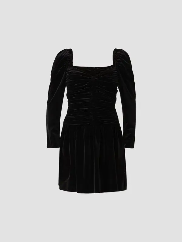 Shoshanna Mari Ruched Velvet Minidress