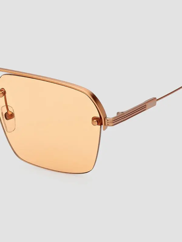Zegna 57mm Plastic Aviator Sunglasses - Matte Orange