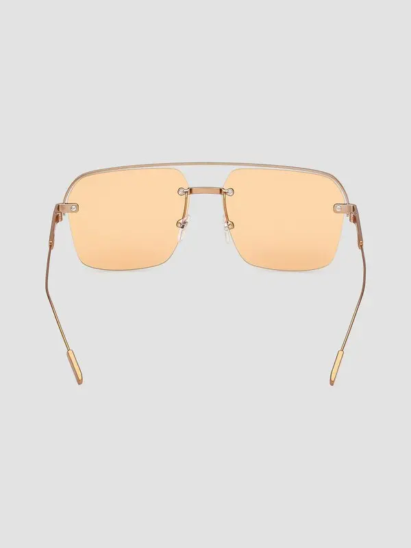 Zegna 57mm Plastic Aviator Sunglasses - Matte Orange