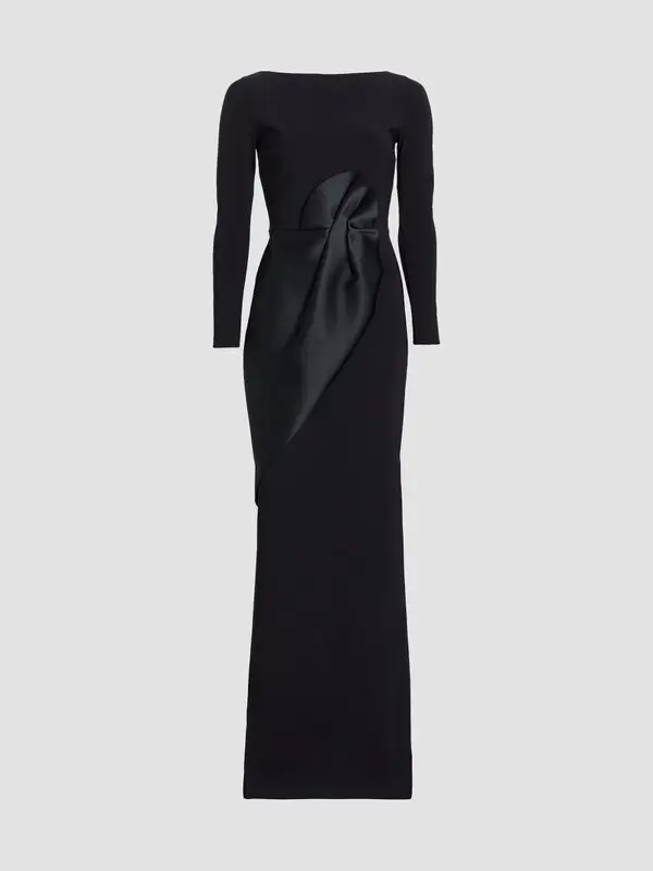 Chiara Boni La Petite Robe Shui Stretch Long-sleeve Gown - Black