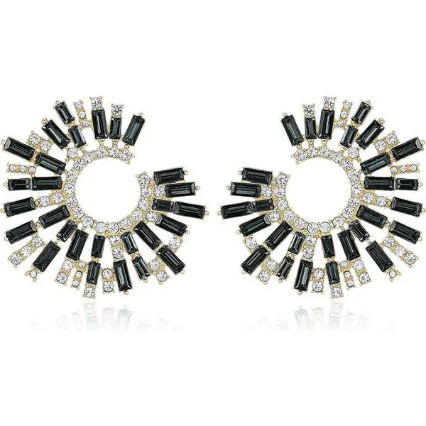Ettika Crystal Stardust Earrings - Black