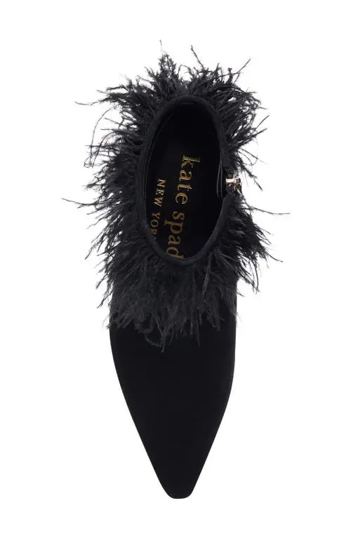 Kate Spade New York Marabou Pointed Toe Bootie