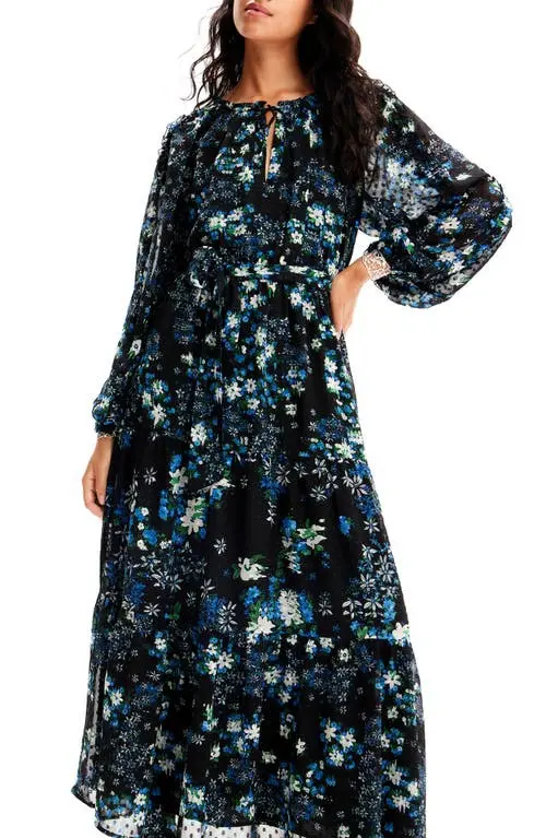 Desigual Rhode Island Floral Print Maxi Dress
