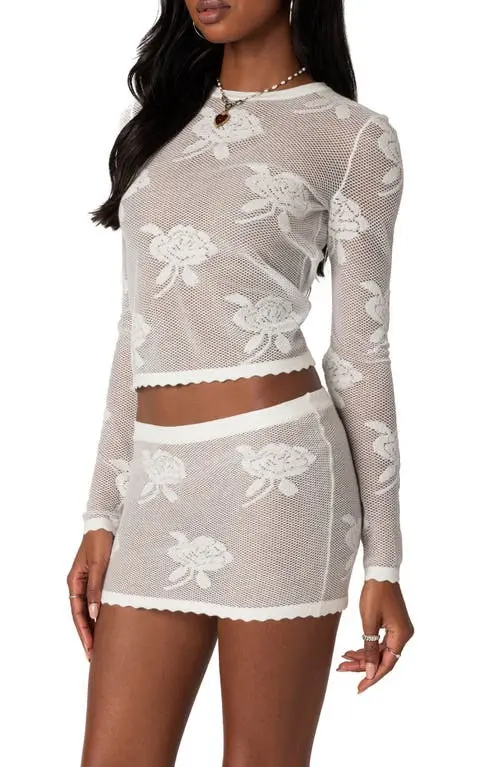 EDIKTED Saga Floral Jacquard Sweater