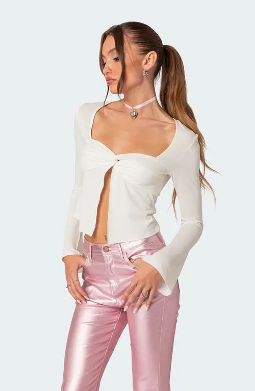 EDIKTED Maxine Twist Split Front Top - White