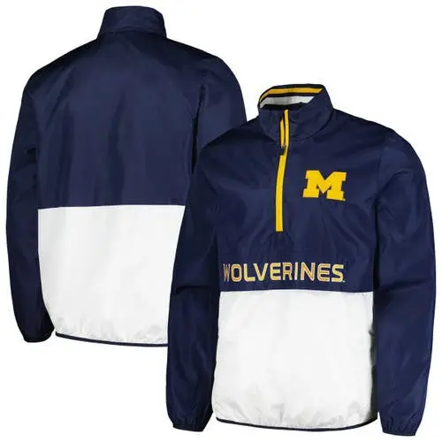 G-III SPORTS BY CARL BANKS Michigan Wolverines Half-zip Top - Navy