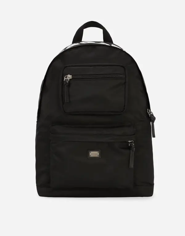 Dolce & Gabbana Nylon Backpack With Logo - Black