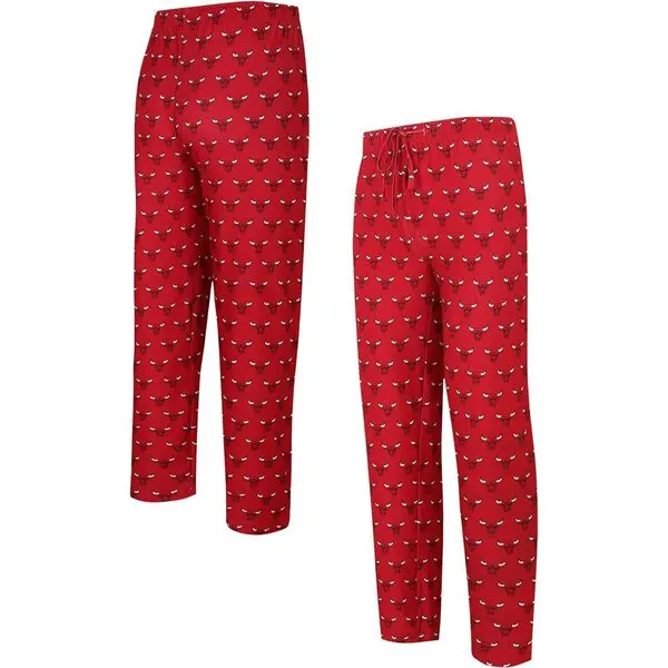 CONCEPTS SPORT Chicago Bulls Allover Logo Print Gauge Sleep Pants - Red