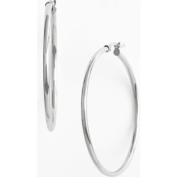 Bony Levy 14k Gold Hoop Earrings - White Gold