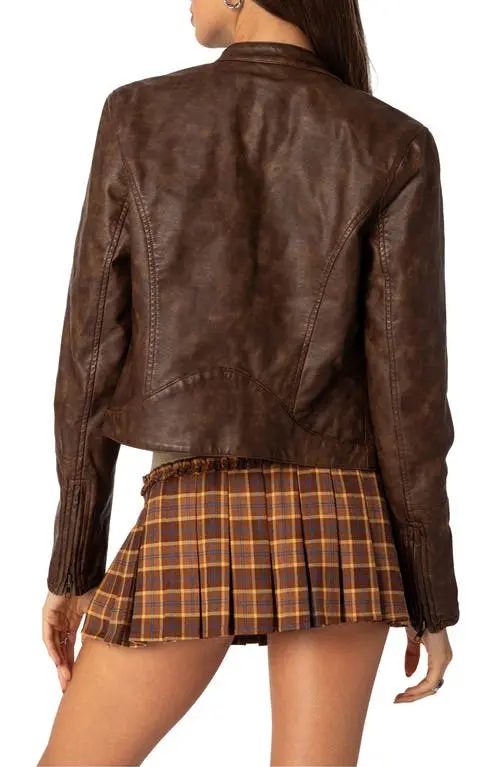EDIKTED Teddi Faux Leather Moto Jacket