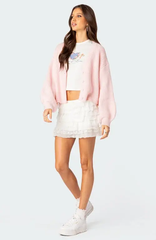 EDIKTED Adeena Tiered Ruffle Miniskirt