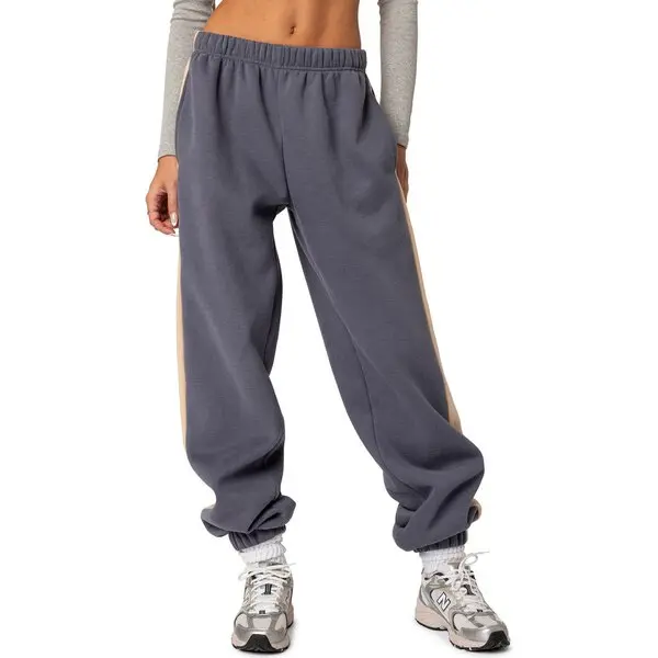 EDIKTED Saturn Oversized Side Stripe Sweatpants
