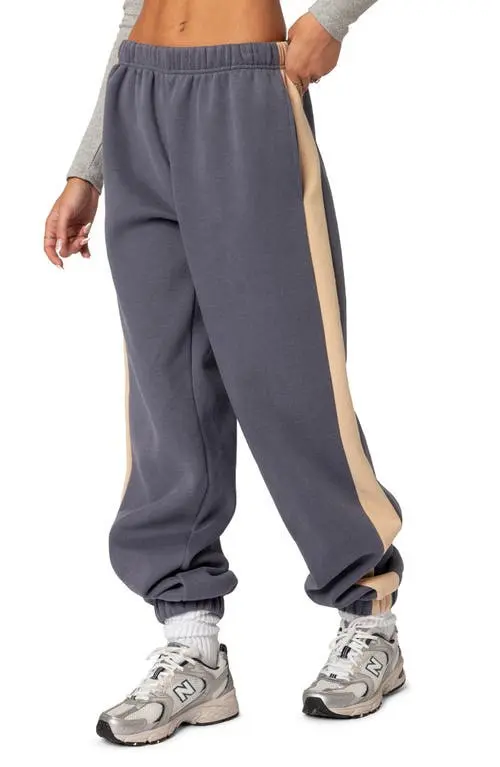 EDIKTED Saturn Oversized Side Stripe Sweatpants