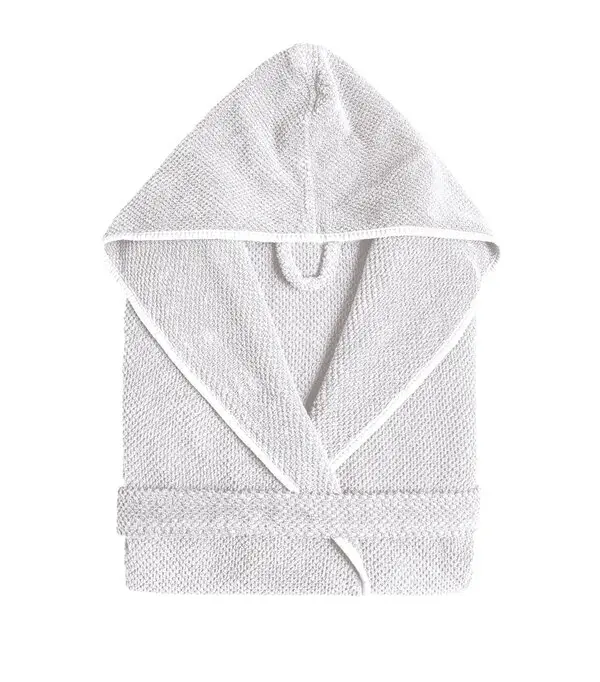 GRACCIOZA Bee Waffle Hooded Bathrobe - White