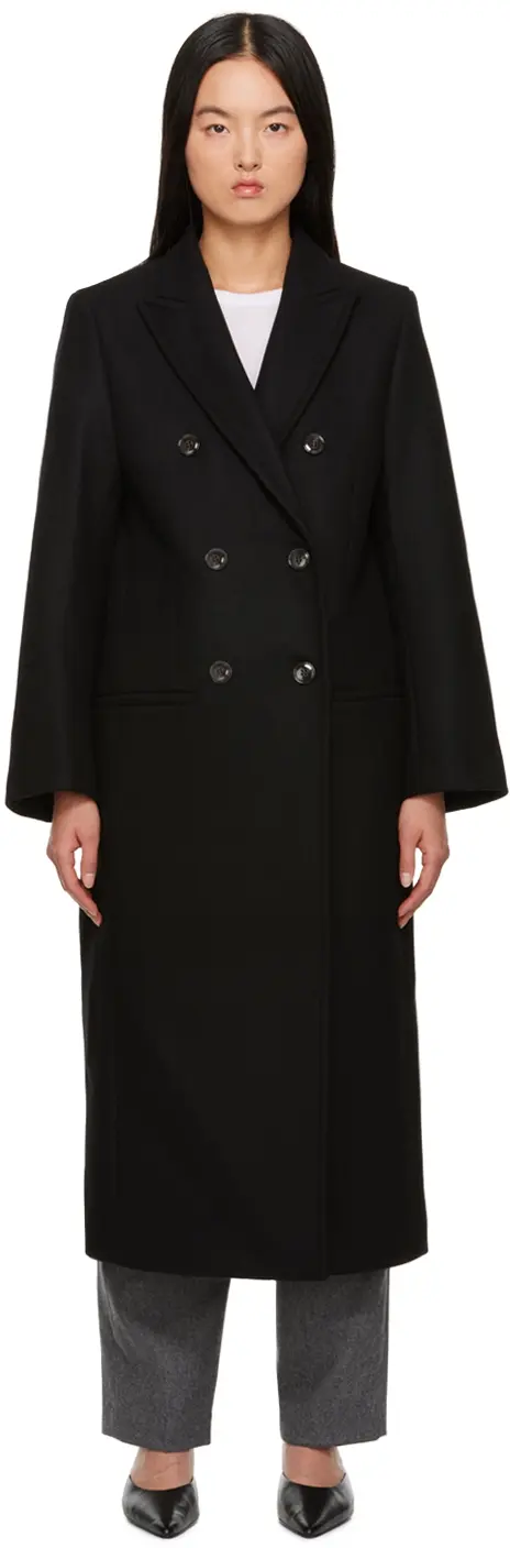 TotêMe Black Tailored Coat In 200 Black 57% Off Editorialist