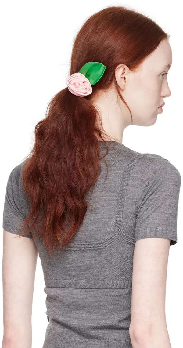 Sandy Liang Exclusive & Green Corsage Hair Tie - Pink | Editorialist