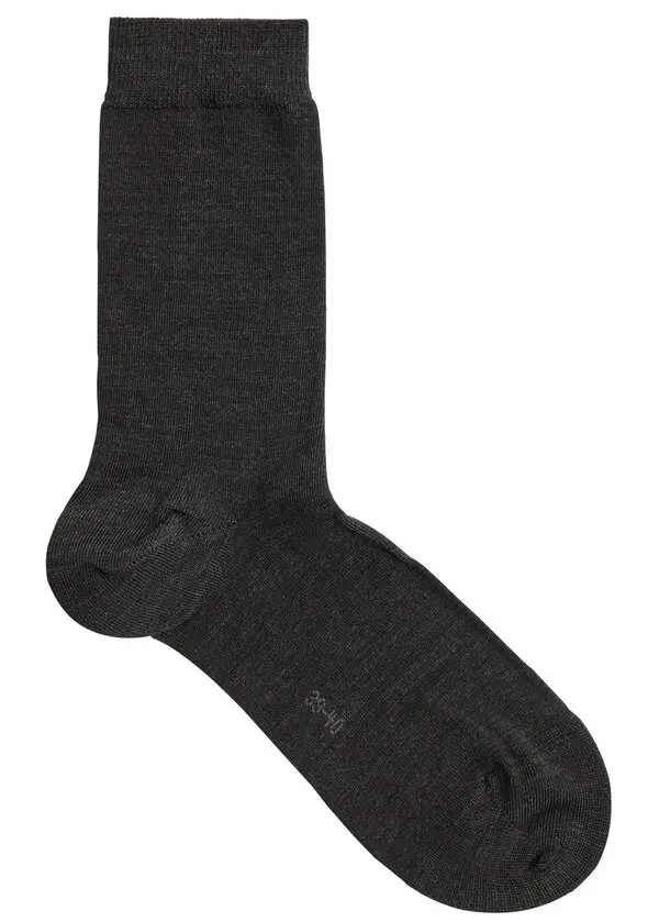 Falke Soft Merino Wool-blend Socks - Anthracite