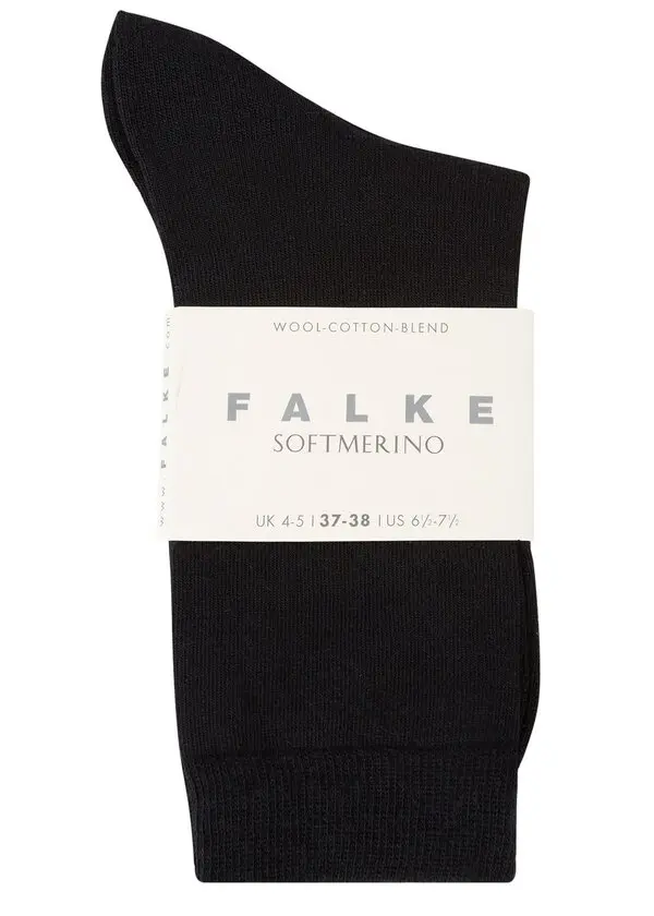 Falke Soft Merino Wool-blend Socks - Black