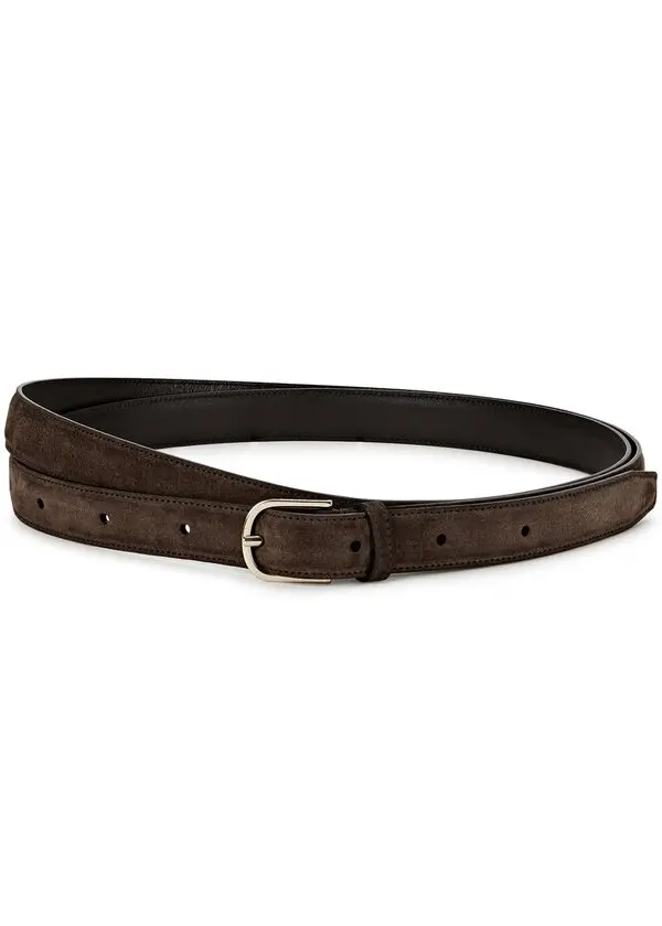 Toteme Wrap-Around Suede Belt In Brown - 60% Off | Editorialist