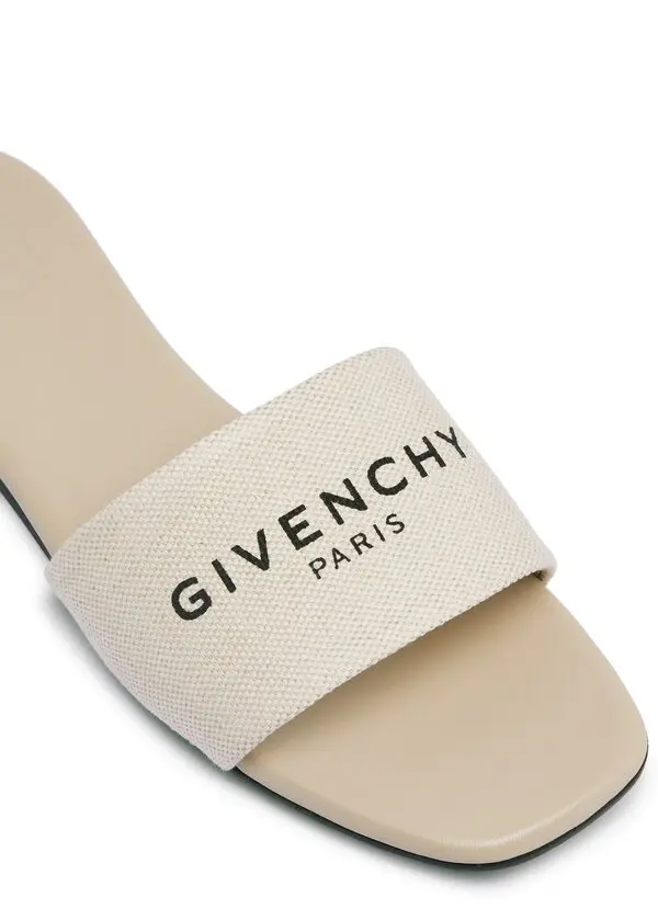 Givenchy Logo-print Canvas Sliders - Beige