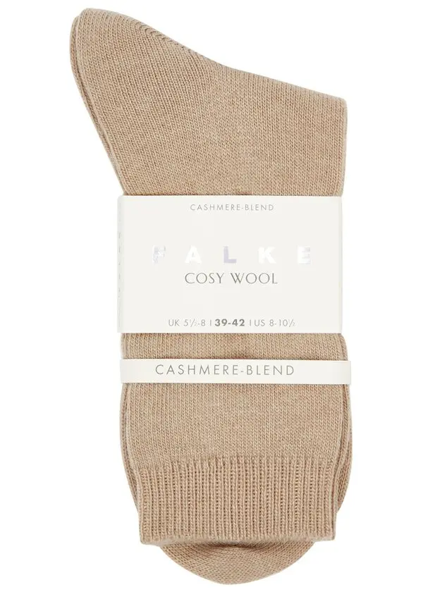 Falke Cosy Wool-blend Socks - Camel