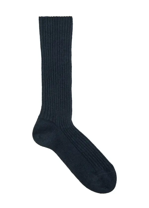 Falke Cosy Wool-blend Socks - Dark Navy