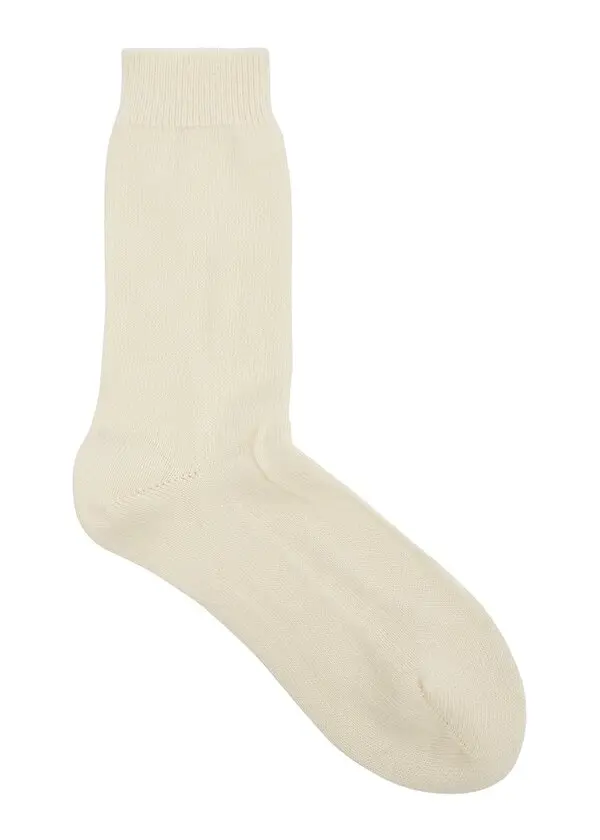 Falke Cosy Wool-blend Socks - Off White