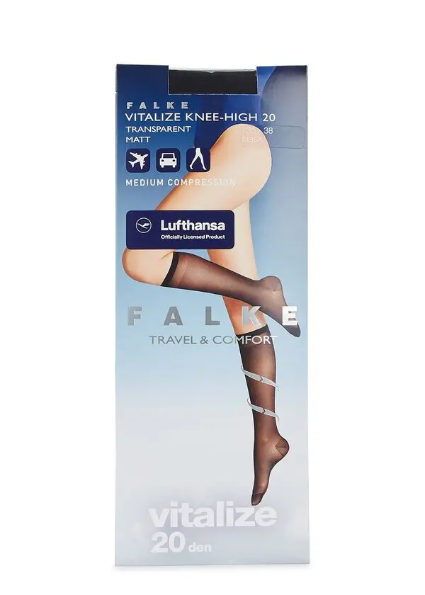Falke Vitalize 20 Denier Knee-high Socks - Black