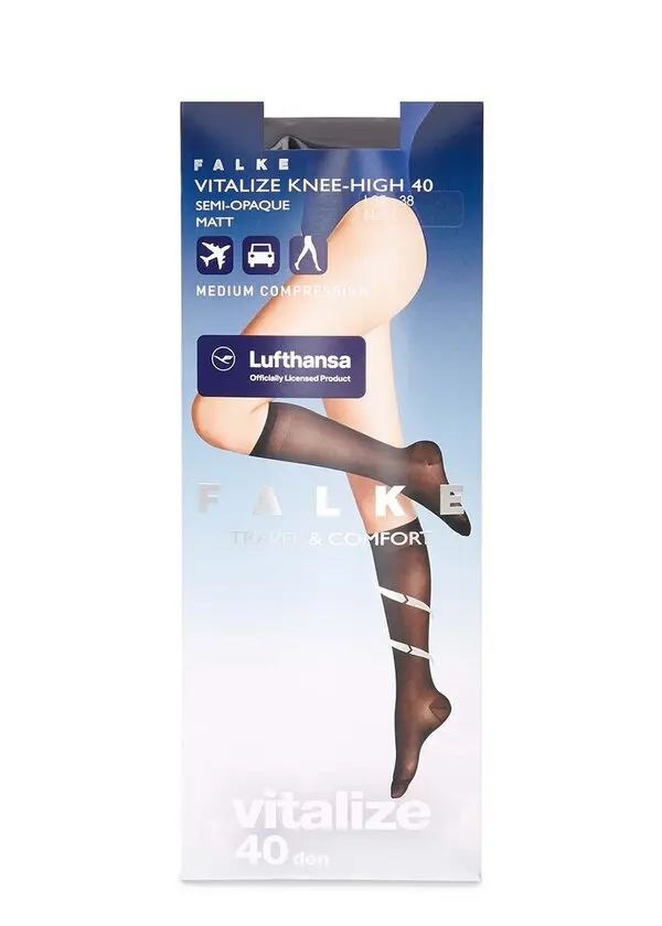 Falke Vitalize 40 Denier Knee-high Socks - Black