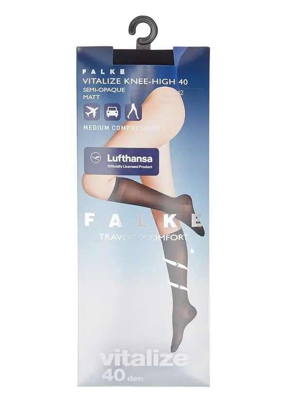 Falke Vitalize 40 Denier Knee-high Socks - Dark Blue