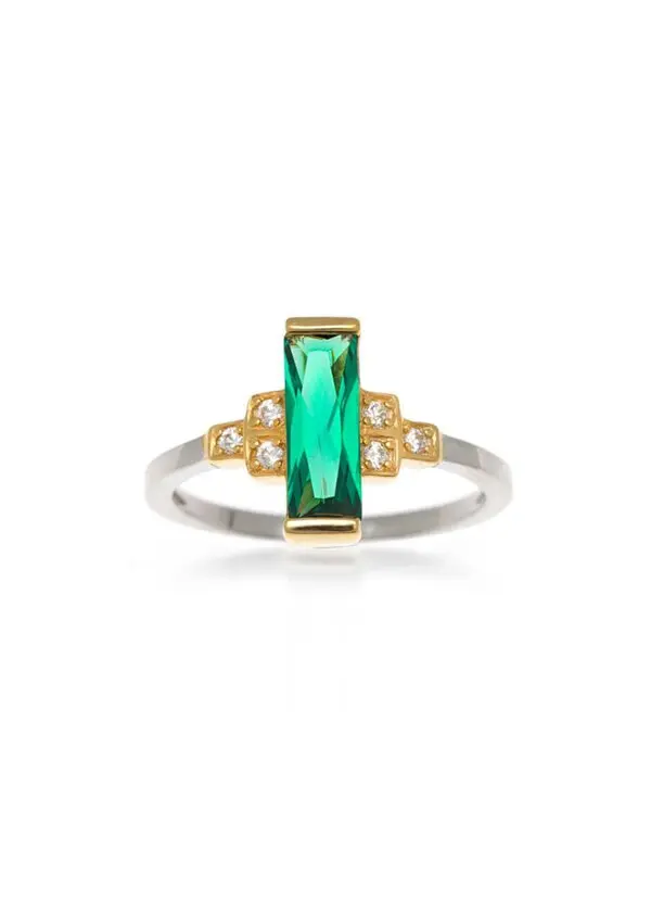 LAURA VANN Audrey Crystal-embellished Ring - Green