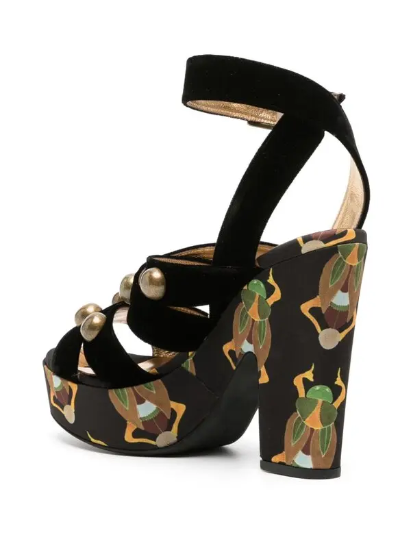 La DoubleJ 140mm Medal Wedge Sandals