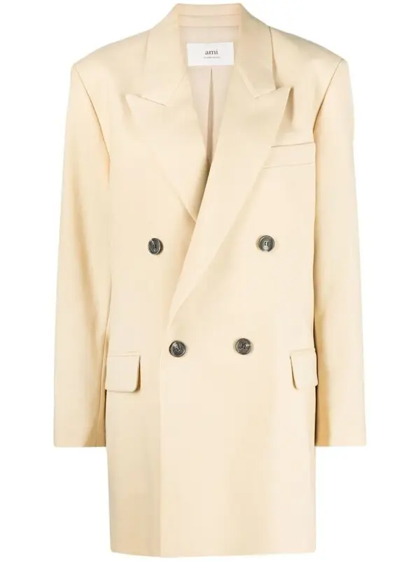 AMI Paris Double-breasted Blazer - Yellow