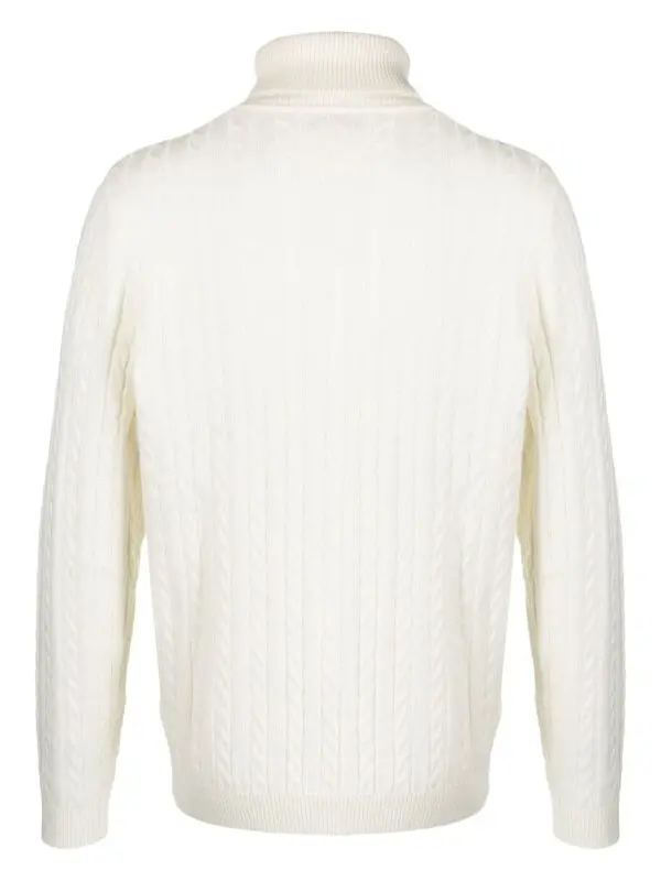 SUN 68 Logo-embroidered Cable-knit Jumper